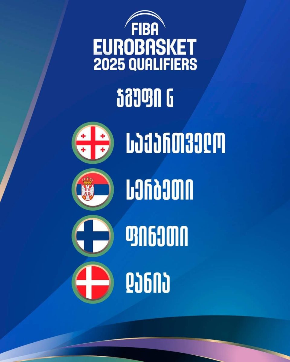 საქართველოს მეტოქეები ევრობასკეტ 2025-ის საკვალიფიკაციო ტურნირში – ფინეთი, სერბეთი, დანია - GBF.GE